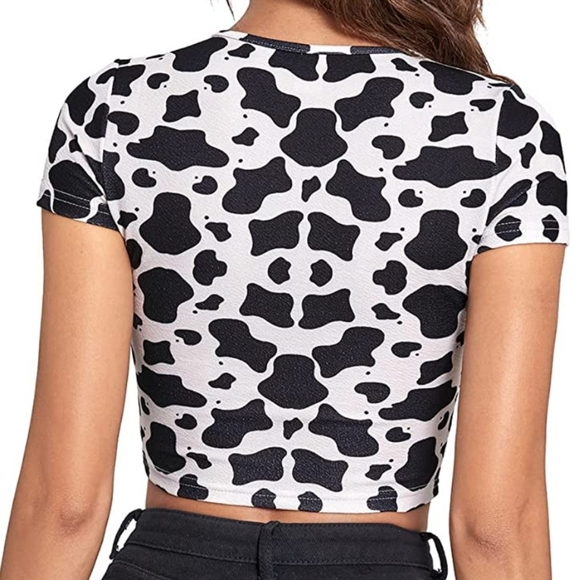 Tops | Cow Print Crop Top | Poshmark